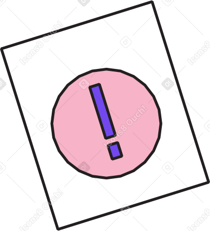 Sheet with an exclamation point Illustration in PNG, SVG