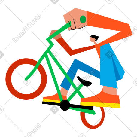 Man on bmx bike animated illustration in GIF, Lottie (JSON), AE