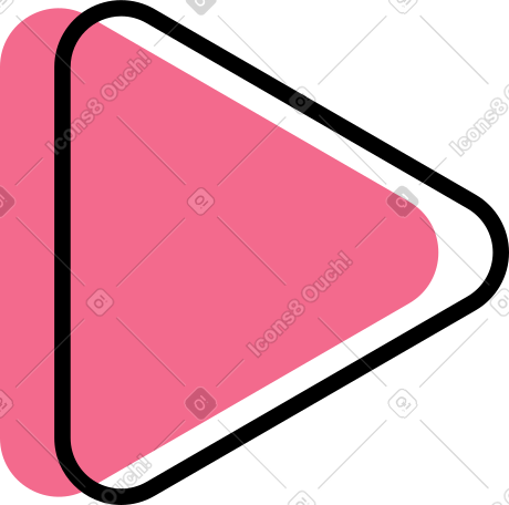 Triangular play button animated illustration in GIF, Lottie (JSON), AE