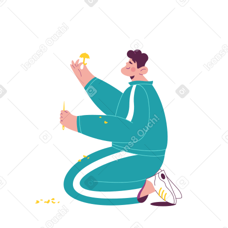 Man with candy Illustration in PNG, SVG
