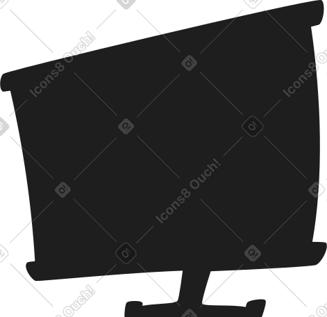 Shadow of blue computer monitor PNG, SVG