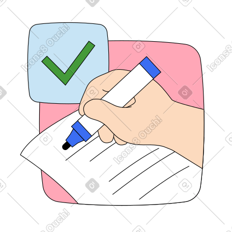 Editing text document with marker PNG, SVG