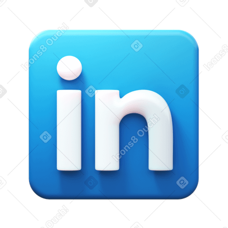3D linkedin logo Illustration in PNG, SVG