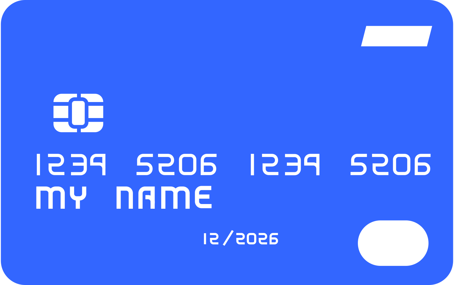 Blue plastic bank card Illustration in PNG, SVG