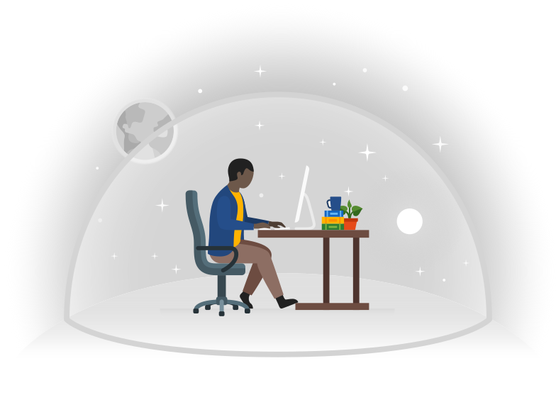 woman in bubble self isolation Clipart illustration in PNG, SVG