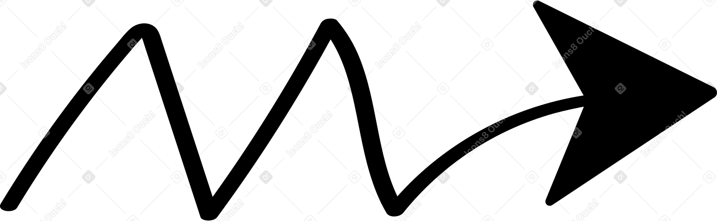 Arrow zigzag black Illustration in PNG, SVG