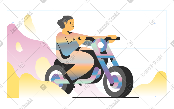 Person riding a motorbike on the road PNG, SVG