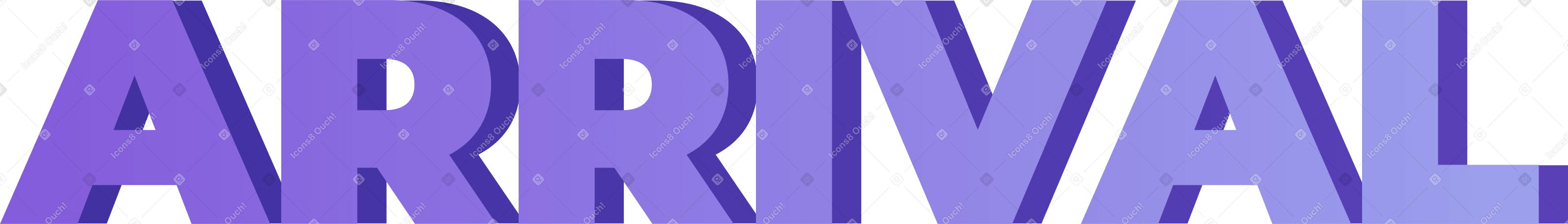Lettering arrival text PNG, SVG