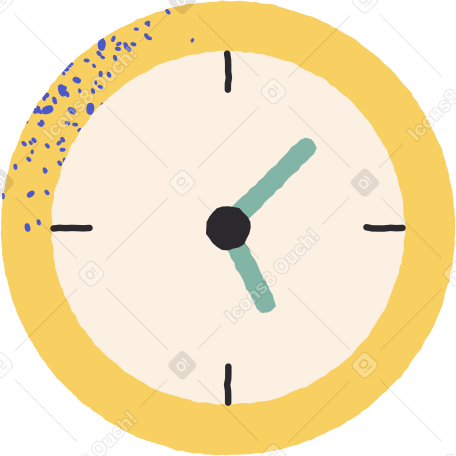 Yellow clock Illustration in PNG, SVG
