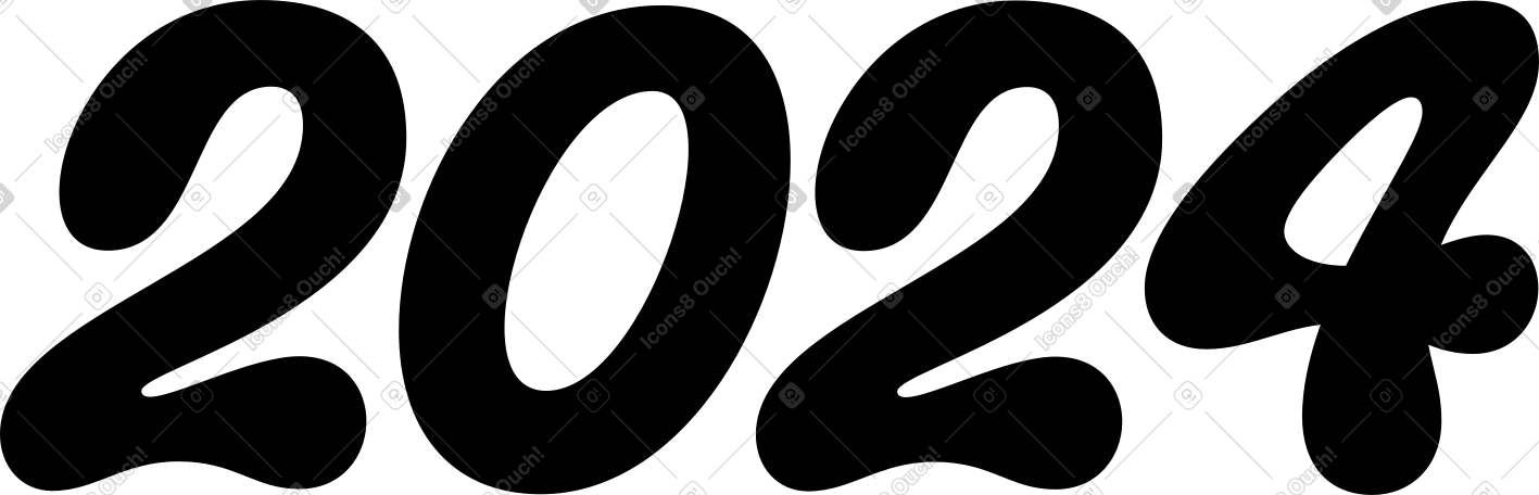 Lettering 2024 text PNG, SVG