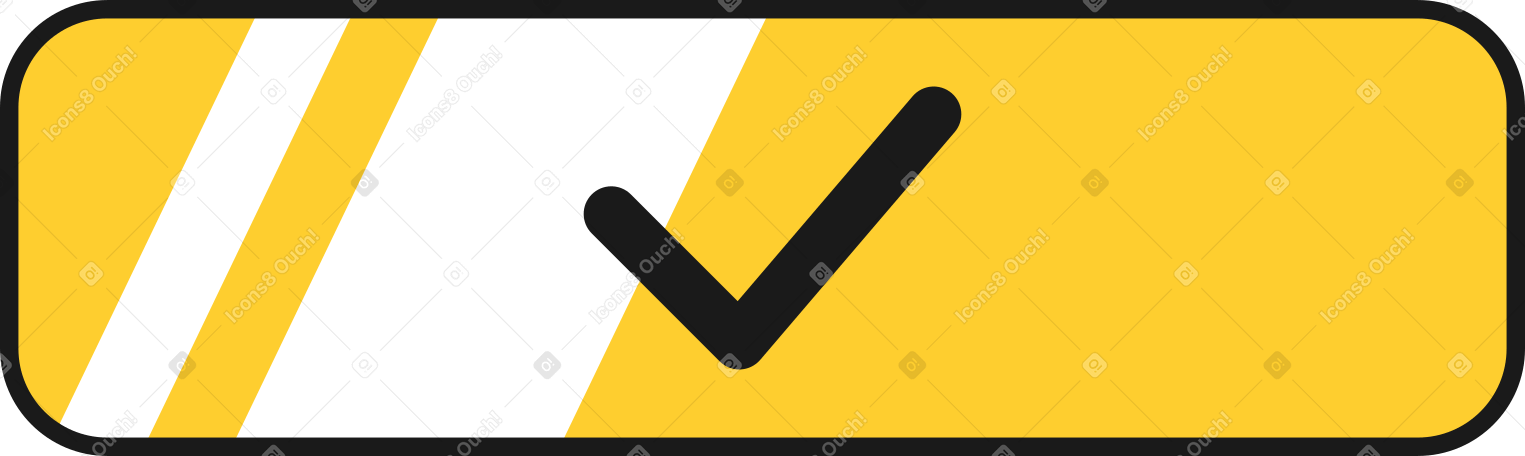 PNG 및 SVG의 Yellow box with check mark 일러스트