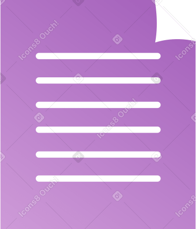 Purple sheet of paper with text Illustration in PNG, SVG