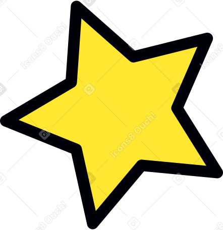 Yellow five pointed star Illustration in PNG, SVG