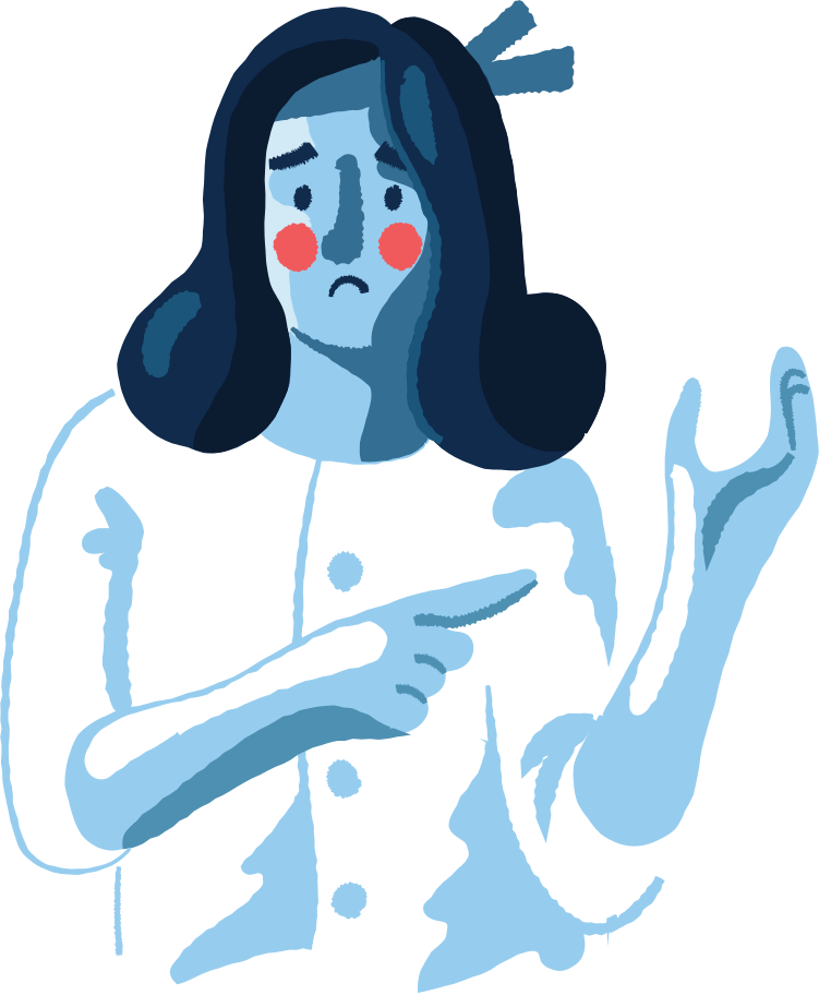 Woman pointing Illustration in PNG, SVG