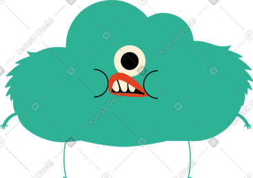 Cloud character devours paper files PNG, SVG