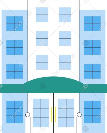 Ilustração de Grande hotel detalhado em PNG e SVG