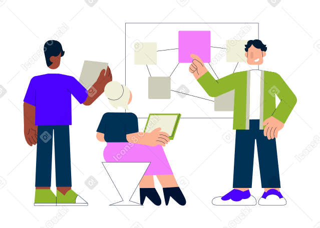 Team management in conference room animated illustration in GIF, Lottie ...