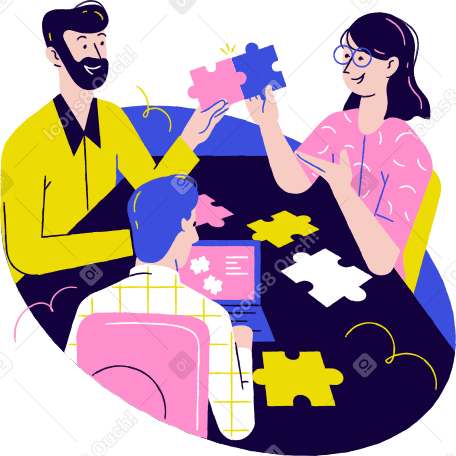Collaborative project work Illustration in PNG, SVG