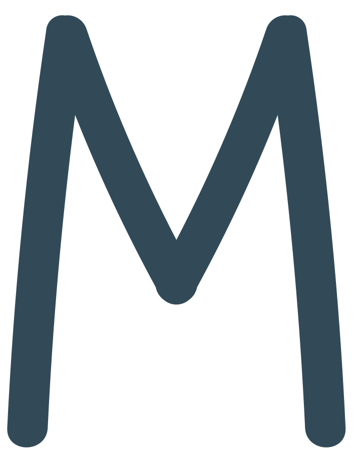 M dark blue Illustration in PNG, SVG