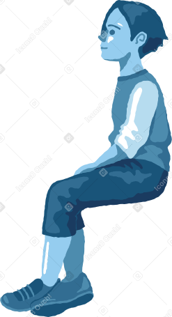 Junge sitzt seitenansicht Grafik als PNG, SVG