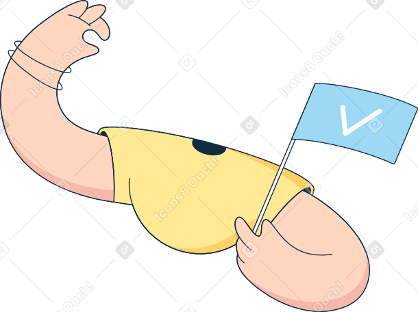 Body with a flag Illustration in PNG, SVG