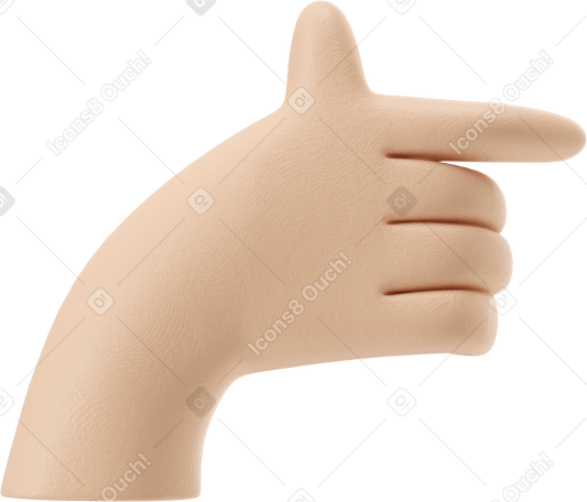3D Right hand pointing right Illustration in PNG, SVG