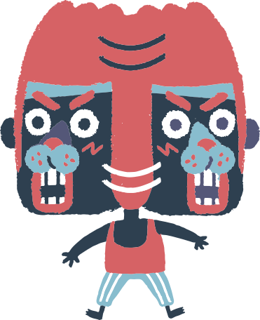 Shaking head Illustration in PNG, SVG
