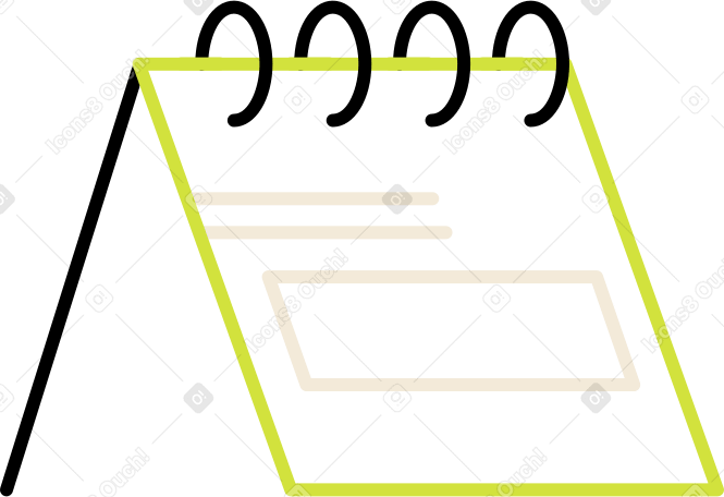 Flip calendar on rings Illustration in PNG, SVG