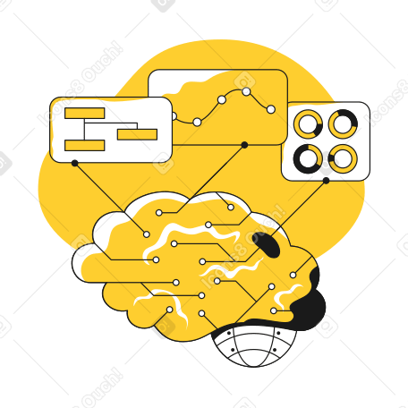 AI data analysis Illustration in PNG, SVG