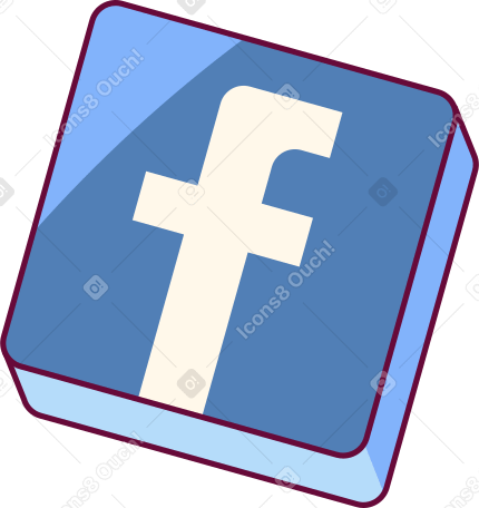 Blue facebook icon Illustration in PNG, SVG