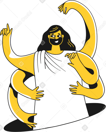 Six arms god Illustration in PNG, SVG