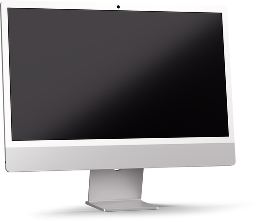 3D computer screen off Illustration in PNG, SVG