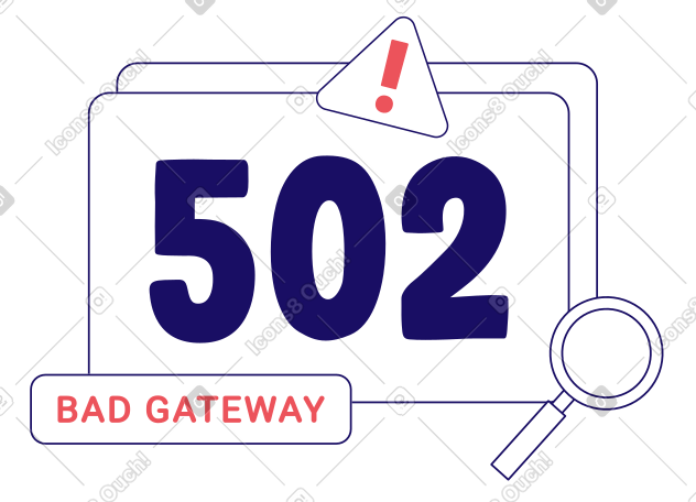 Text 502 error, bad gateway PNG, SVG