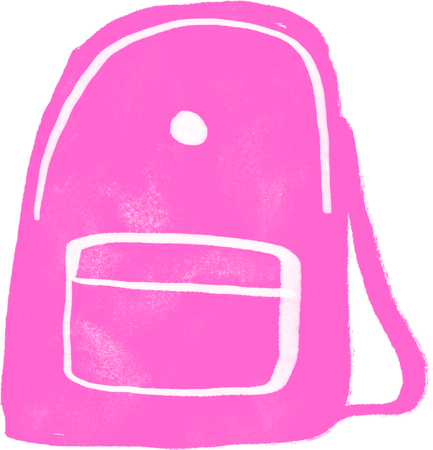 Pink backpack Illustration in PNG, SVG