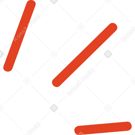 Three red lines Illustration in PNG, SVG