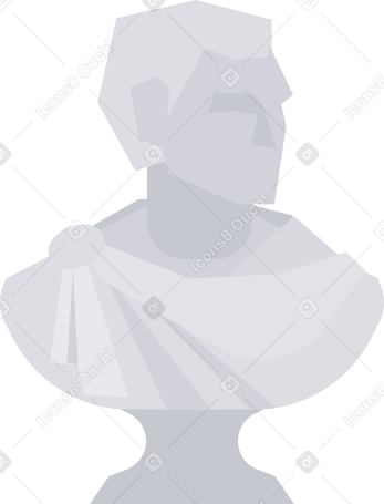 Bust sculpture made of stone Illustration in PNG, SVG