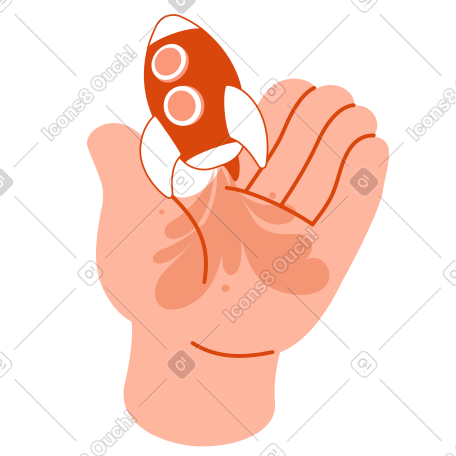 Hand holding a launching rocket animated illustration in GIF, Lottie ...