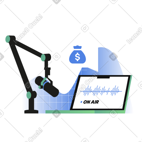 Recording a business podcast in studio PNG, SVG