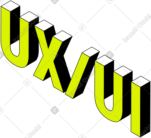 Lettering ux-ui text PNG, SVG