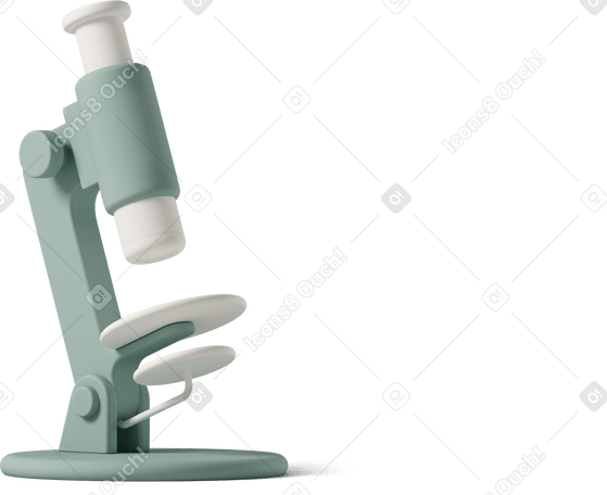 3D green microscope Illustration in PNG, SVG