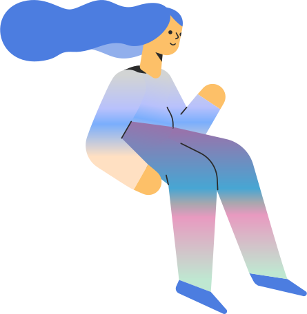 Sitting girl Illustration in PNG, SVG
