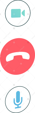 Video call buttons in perspective Illustration in PNG, SVG