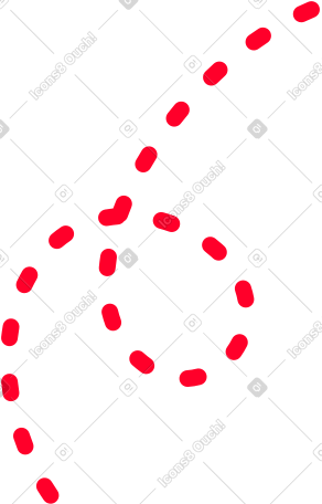 Red dotted trajectory line PNG, SVG