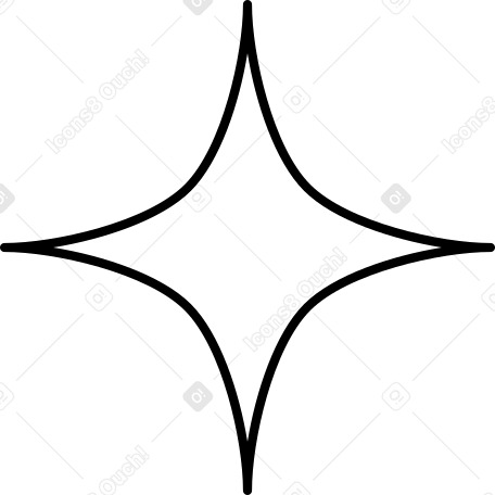 Black outline star PNG, SVG