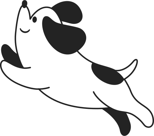Jumping dog Illustration in PNG, SVG