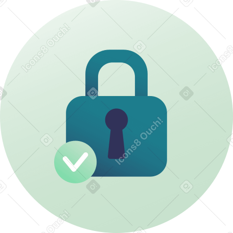 Closed padlock icon Illustration in PNG, SVG