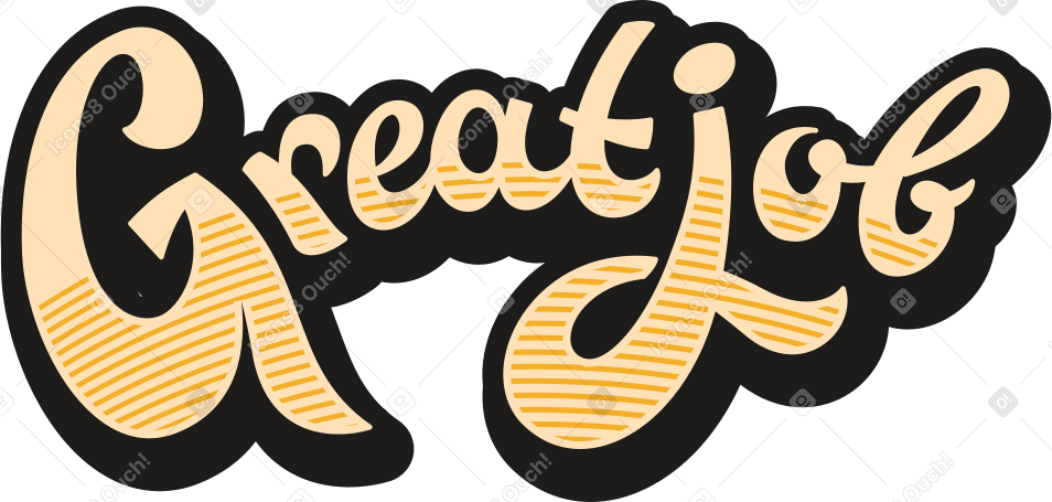 Great job text Illustration in PNG, SVG