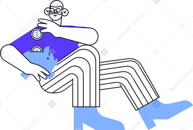 Man counting money Illustration in PNG, SVG