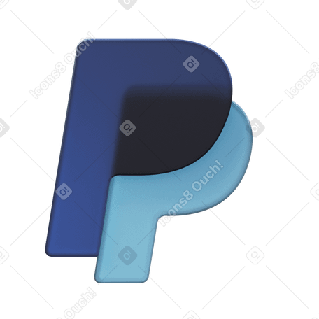 3D paypal logo Illustration in PNG, SVG