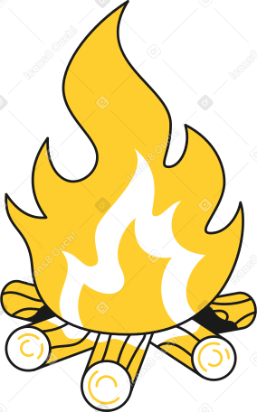Bonfire Illustration in PNG, SVG